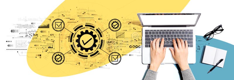 Quality Control Approval with Person Using a Laptop Stock Photo - Image ...