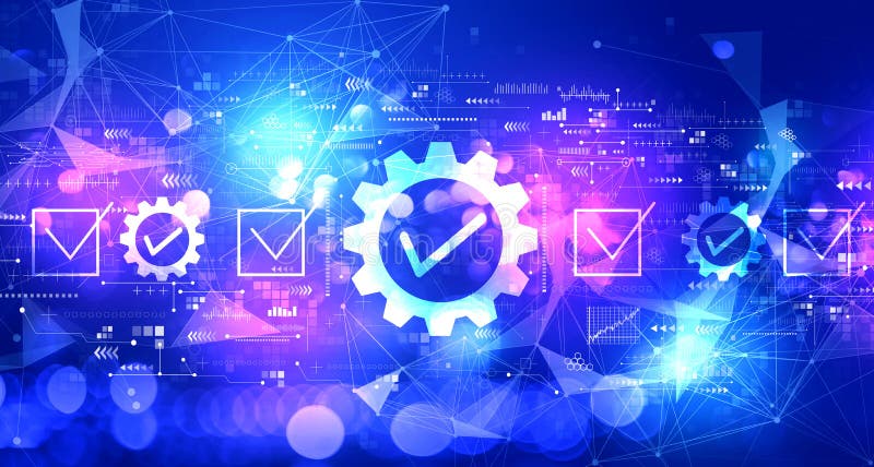 Quality Control Approval with Technology Light Background Stock Image ...