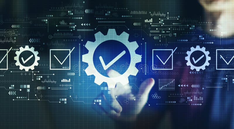 Quality Control Approval with Young Man in the Night Stock Photo ...