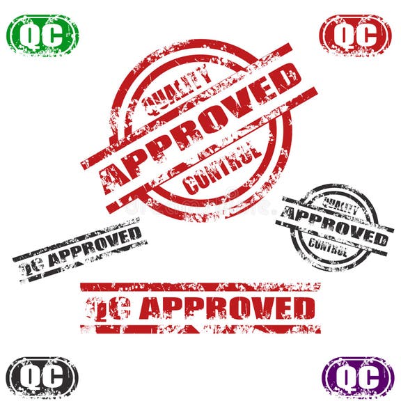 Quality Control Approved Grunge Stamp Set Stock Illustration ...