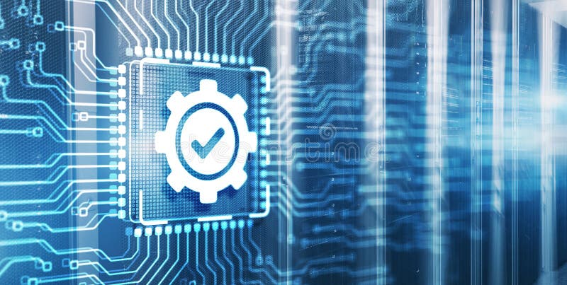 Quality Control Business Technology Concept on 3d Electronic Circuit ...