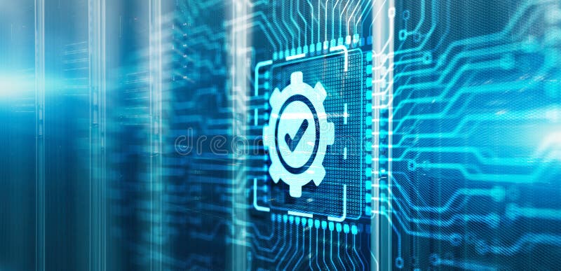 Quality Control Business Technology Concept on 3d Electronic Circuit ...