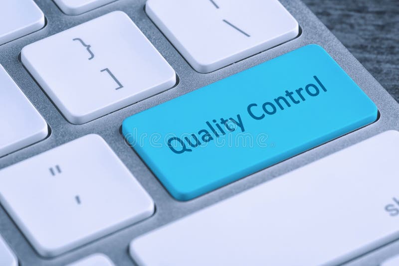 Quality Control Button on Computer Keyboard, Closeup Stock Photo ...