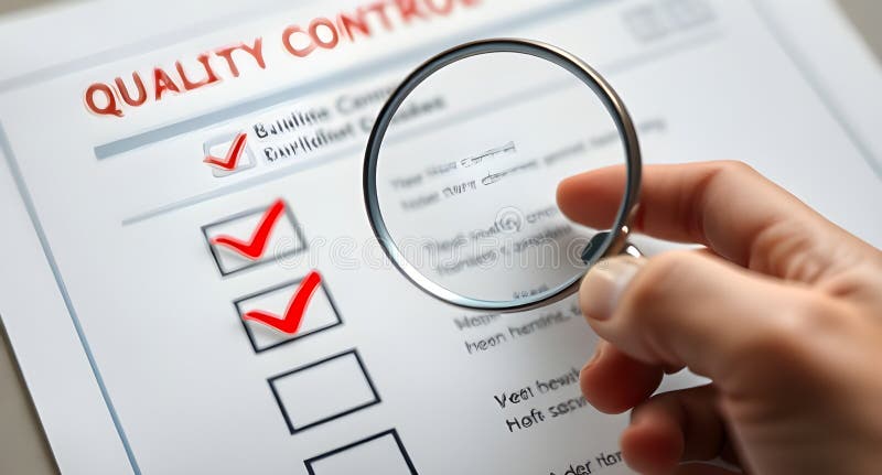 Quality Control Checklist with Red and Silver Tones Featuring Detailed ...