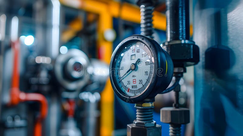 Quality Control, Close-up of a Digital Gauge Measuring Product Pressure ...