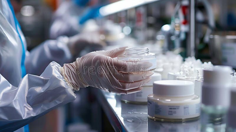 Quality Control in Cosmetics Manufacturing. Generative Ai Stock ...