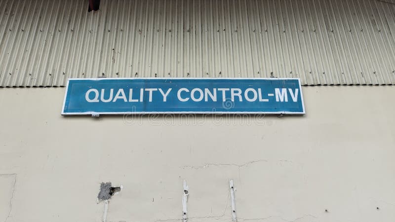 Quality Control Division Building Nameplate, Blue Background and White ...