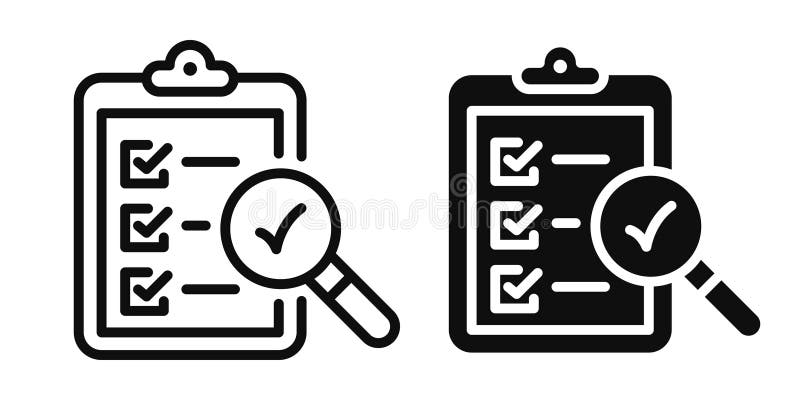 Quality Control Editable Stroke and Solid Web Icon Set. Vector ...