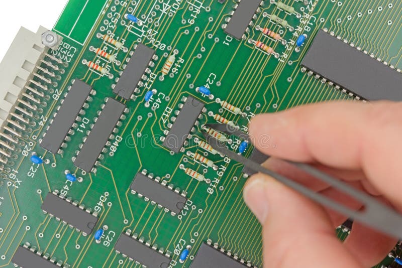 Quality Control of Electronic Components Stock Image - Image of device ...
