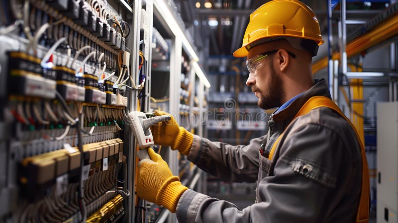 Quality Control, Engineer Testing Electrical Products for Safety. Stock ...