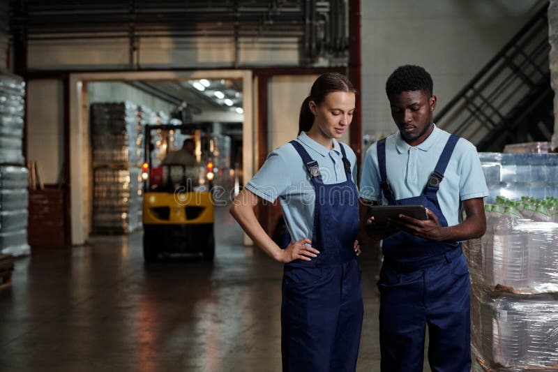 Quality Control Engineers in Warehouse Stock Image - Image of teamwork ...