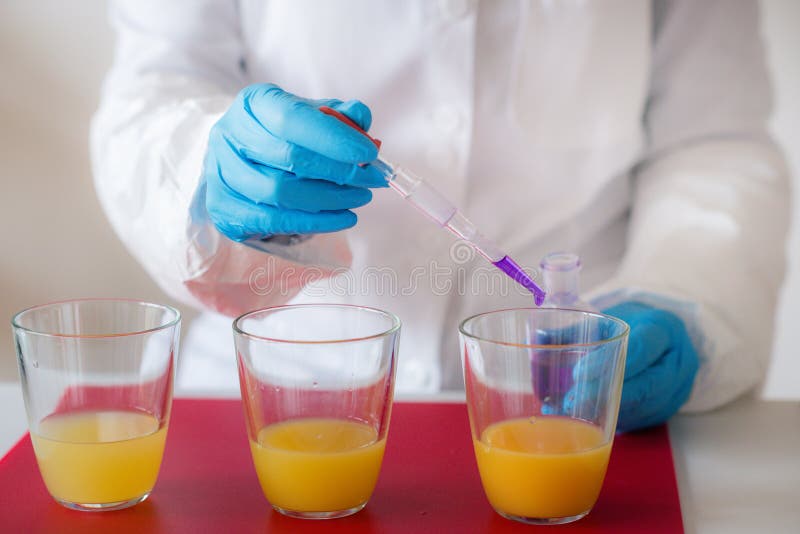 Juice Quality Control Inspection in Lab Stock Image - Image of quality ...
