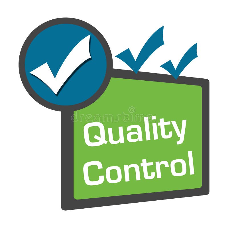 Quality Control Business Symbols on Top Blue Stock Illustration ...