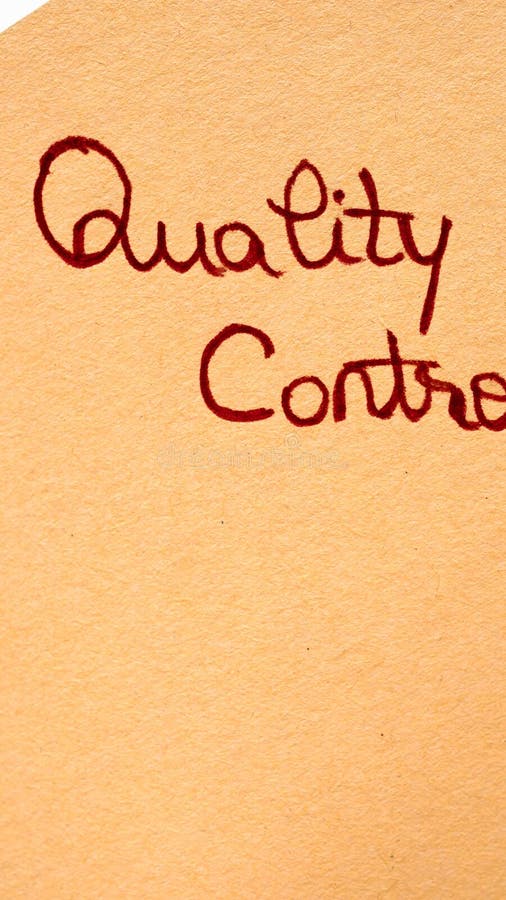 Quality Control Handwriting Text Close Up Isolated on Orange Paper with ...