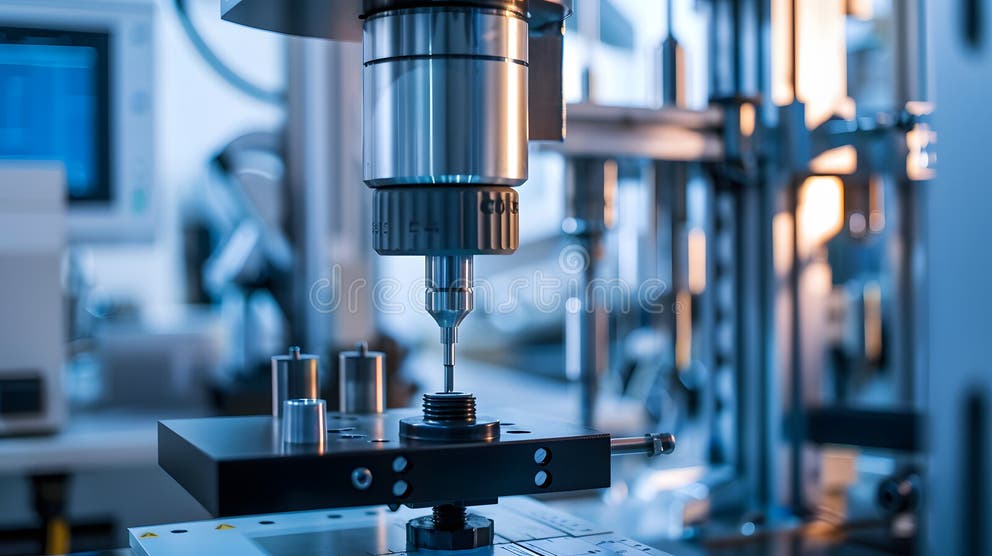 Quality Control, High-tech Machine Testing the Tensile Strength. Stock ...