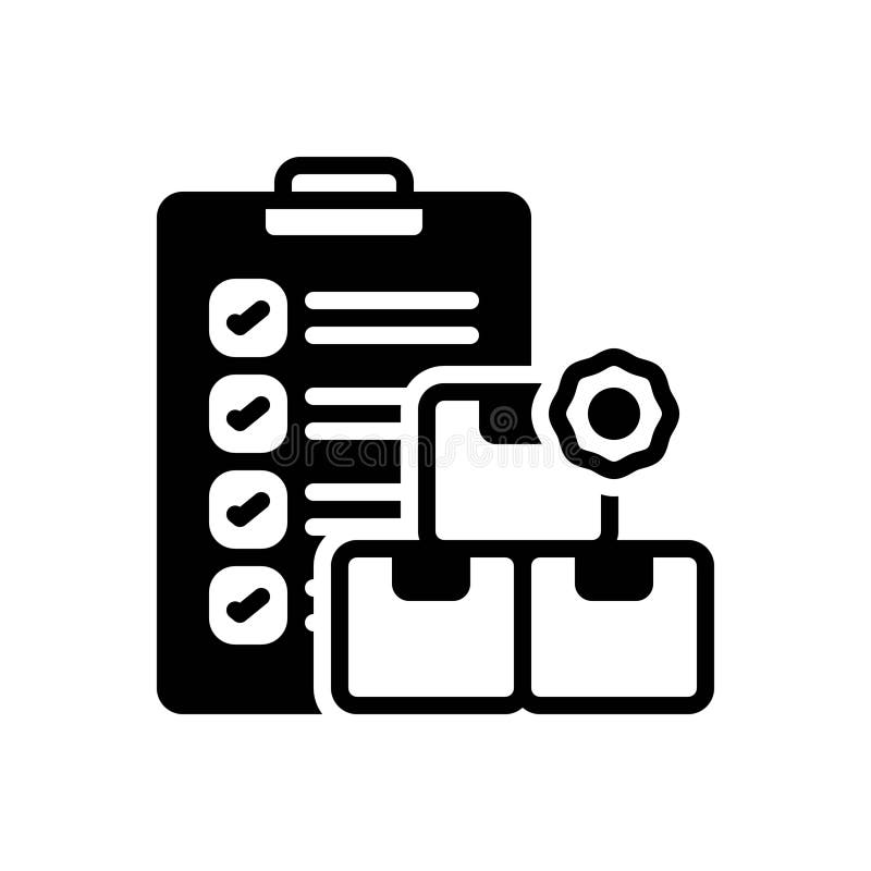 Black Solid Icon for Quality Control, Quality and Manufacturing Stock ...