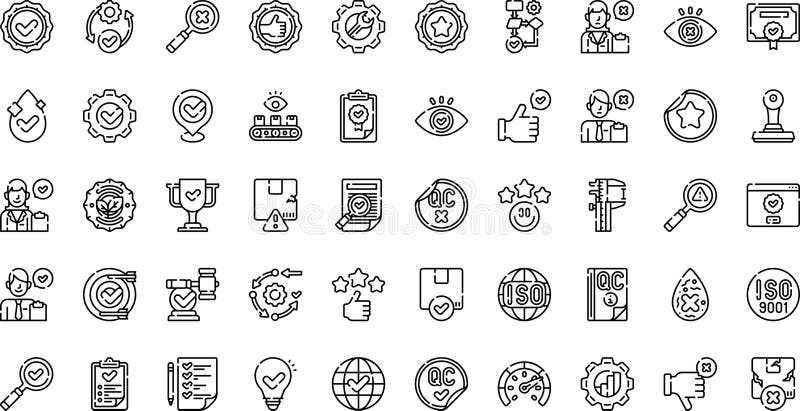 Quality Control Icons High-Quality Vector Icons Collection with ...