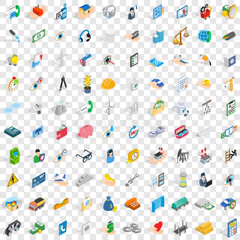 100 Quality Control Icons Set, Isometric 3d Style Stock Vector ...