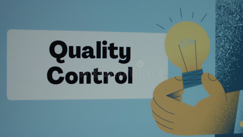 Quality Control Inscription in Frame on Blue Background. Graphic ...