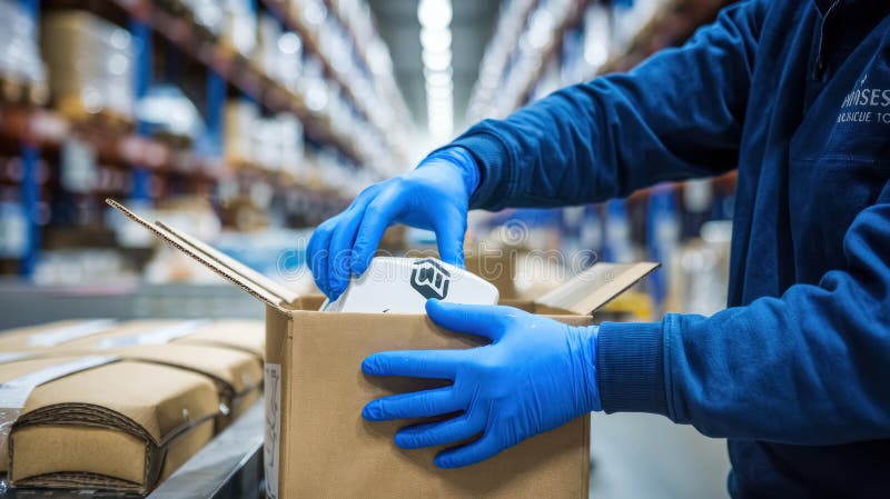 Quality Control Inspector S Hands, Carefully Opening a Cardboard ...