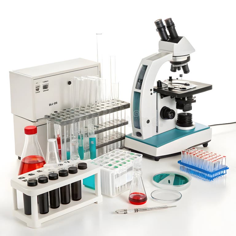 Quality Control Laboratory Isolated on White Background Stock ...