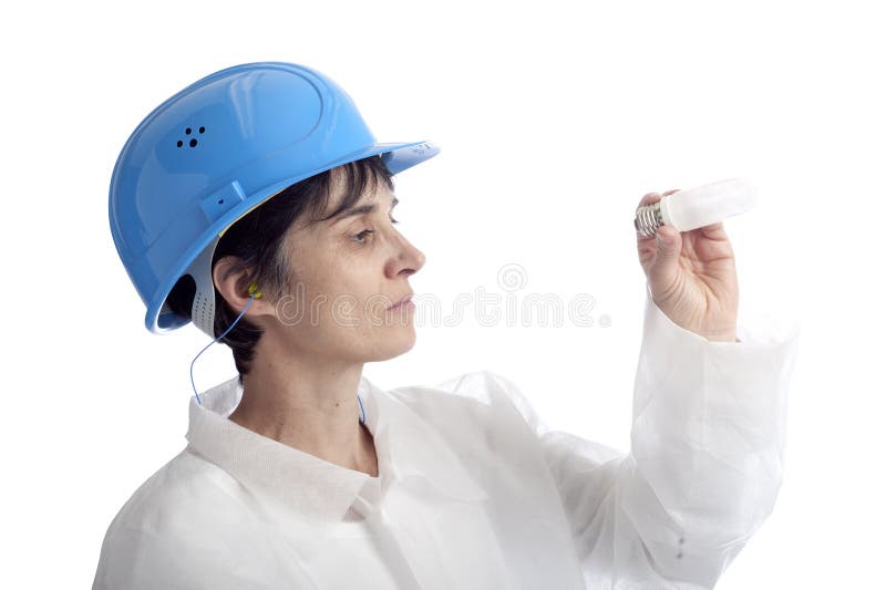 Quality control of a lamp stock photo. Image of profile - 19985626