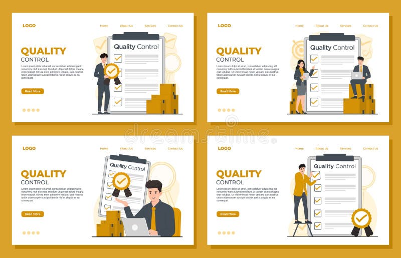 Quality Control Landing Page Template Concept. Product Iso 9001 ...