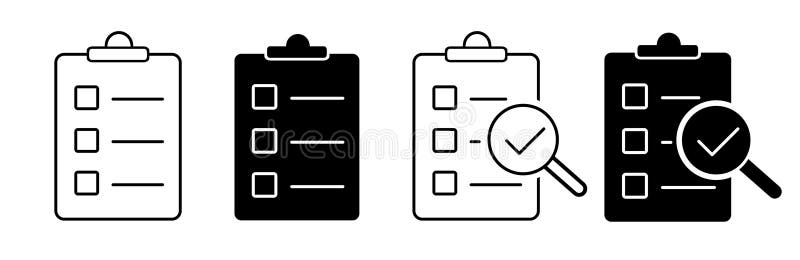 Quality Control Line and Solid Icon Set, Document Design, Template ...