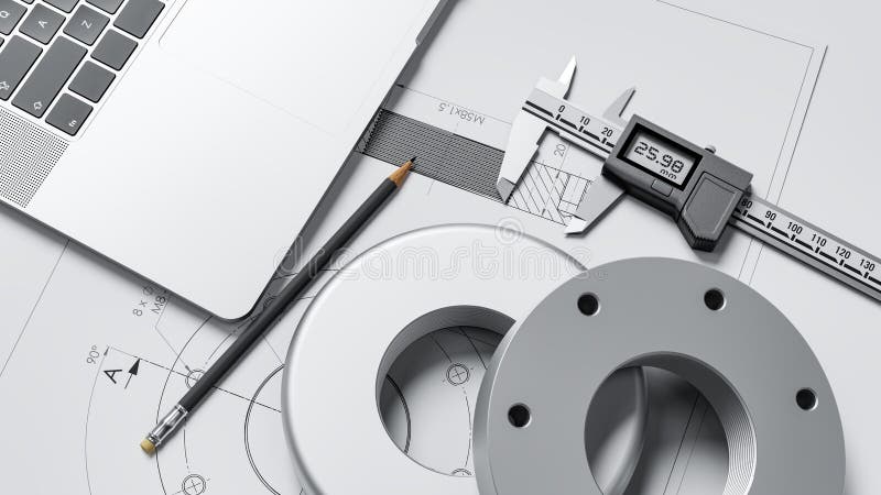 Quality Control of the Manufactured Part of the Machine. Stock Image ...