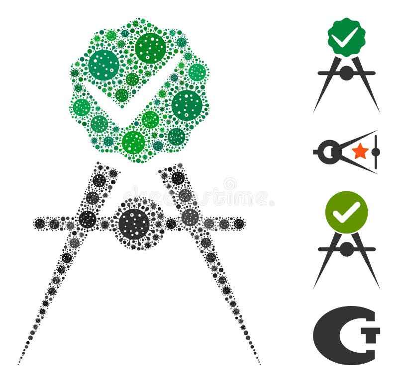Quality Control Meter Collage Of Covid Virus Items Stock Illustration ...