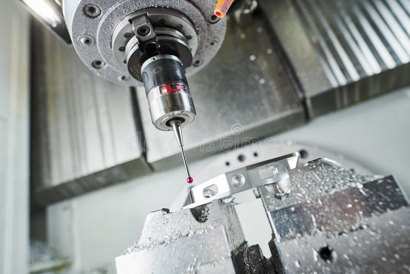 Quality Control on Milling CNC Machine. Precision Probe Sensor at ...