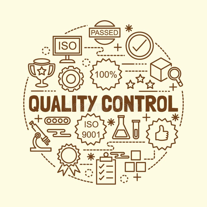 Quality Control Long Shadow Icons Stock Vector - Illustration of flat ...