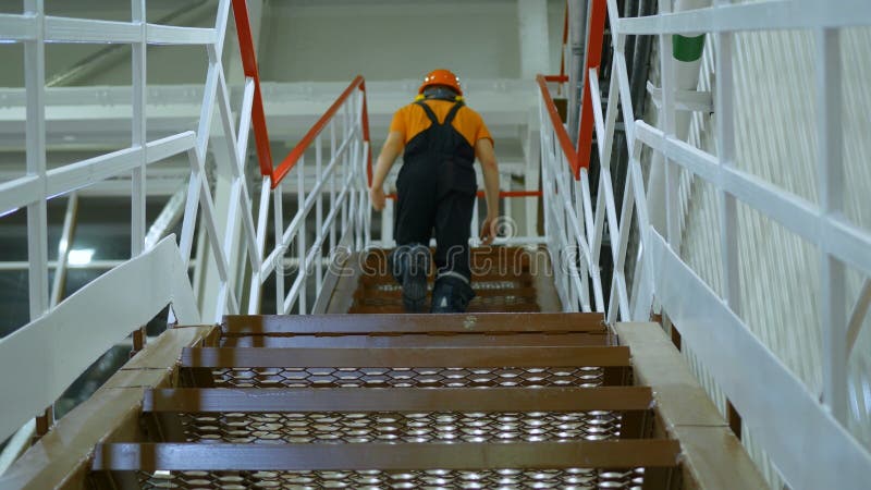 Quality Control Operator Inspects Factory Installations during Night ...