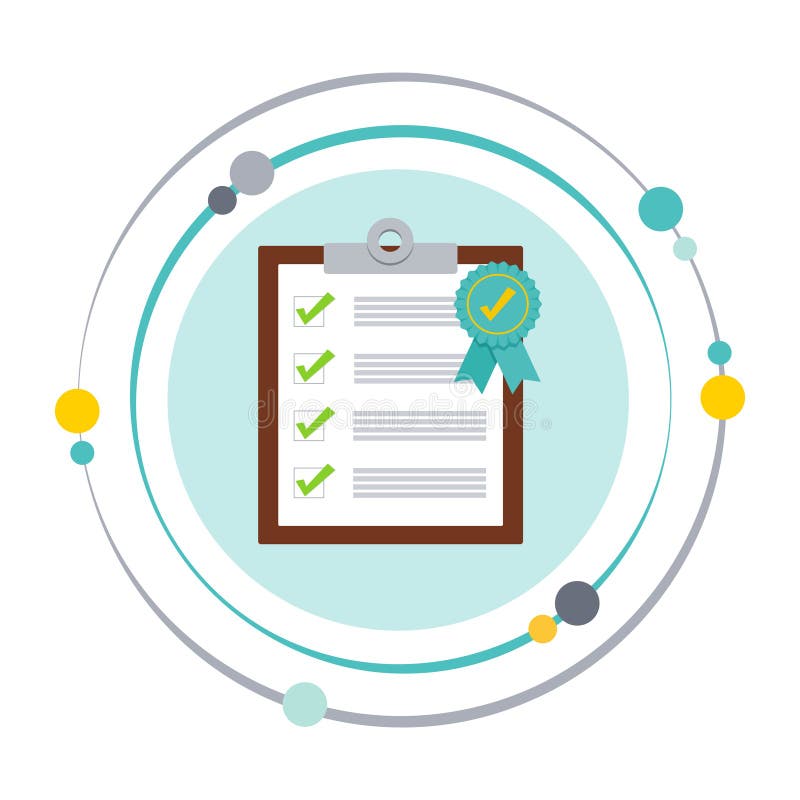 Quality Control Test Achievement Pass Award on Clipboard Illustration ...