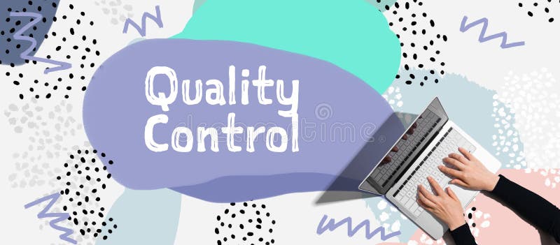 Quality Control with Person Using Laptop Stock Illustration ...