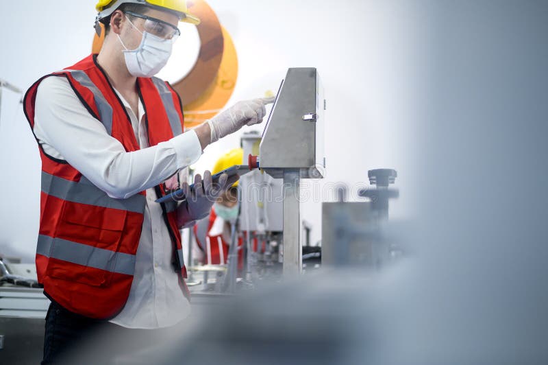 Quality Control QC Engineer Monitoring and Checking Machine System in ...