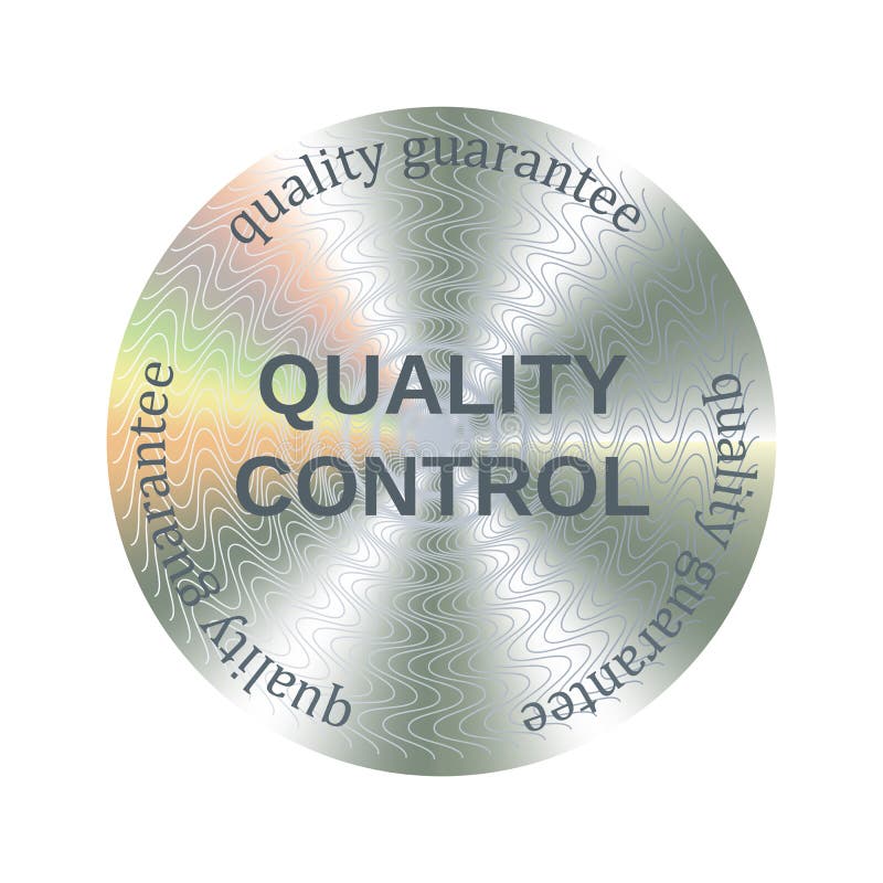 Quality Control Square Hologram Realistic Sticker. Vector Element for ...