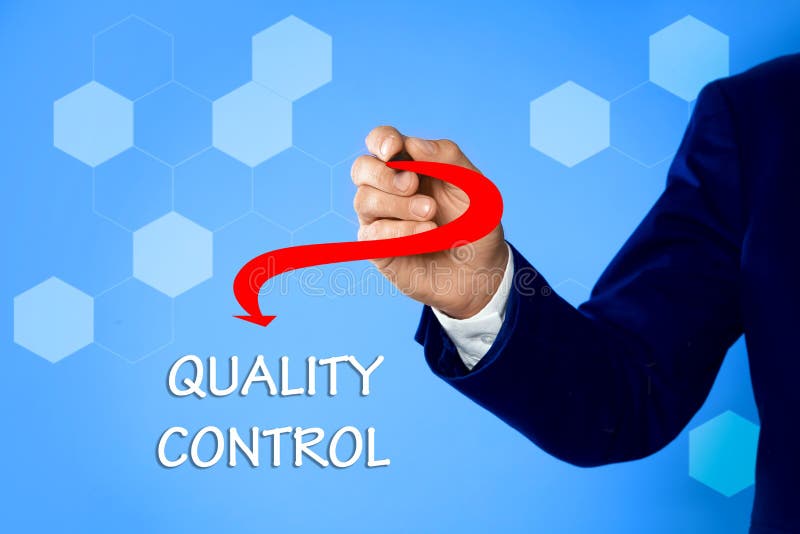 Quality Control Service. Businessman Using Virtual Screen Stock Photo ...