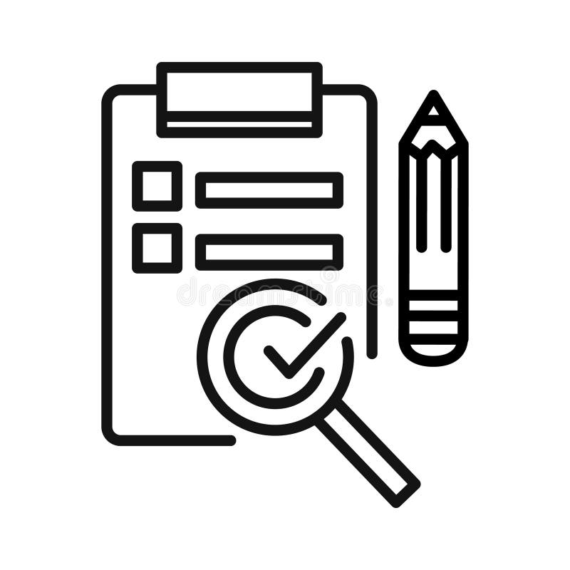 Quality Control Black and White Icon Illustration Stock Vector ...