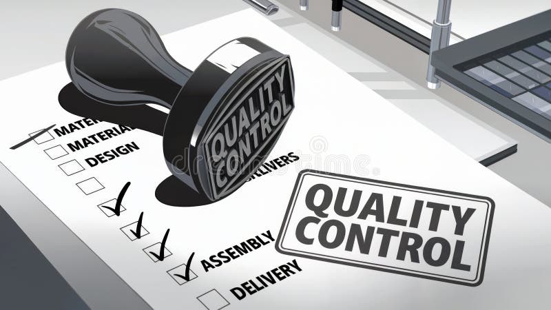 Quality Control Stamp on Checklist Featuring Items Like Material ...