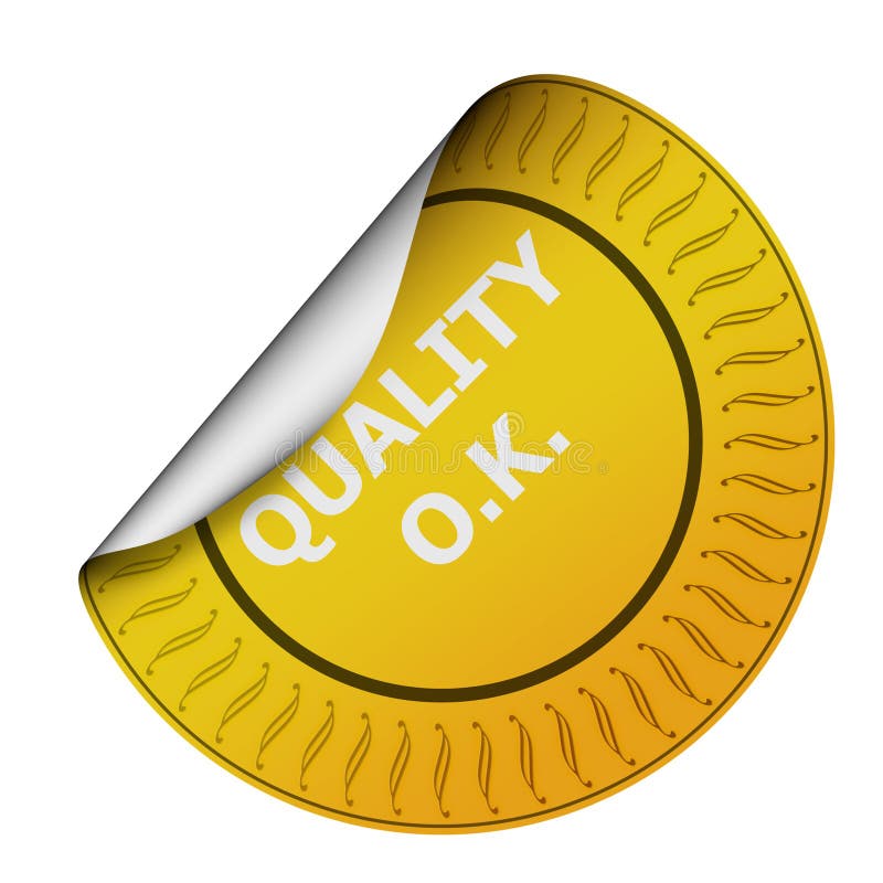 Quality Control Sticker stock illustration. Illustration of gold - 3650561