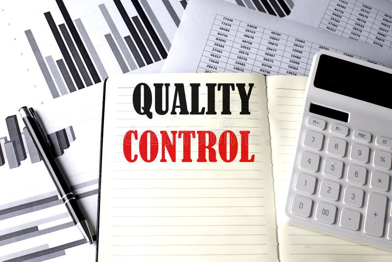 QUALITY CONTROL Text Written on a Notebook on Chart and Diagram Stock ...