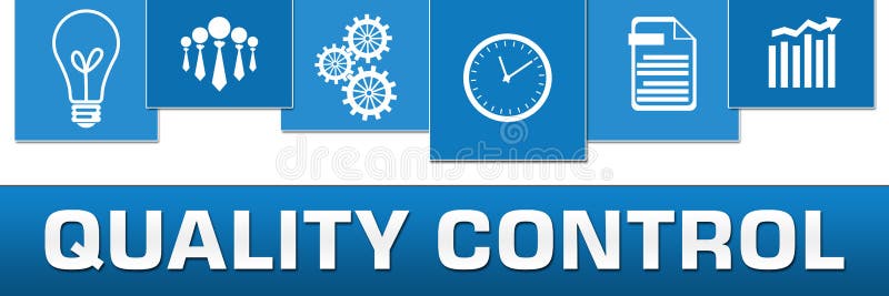 Quality Control Blue Box Grid Business Symbols Stock Illustration ...