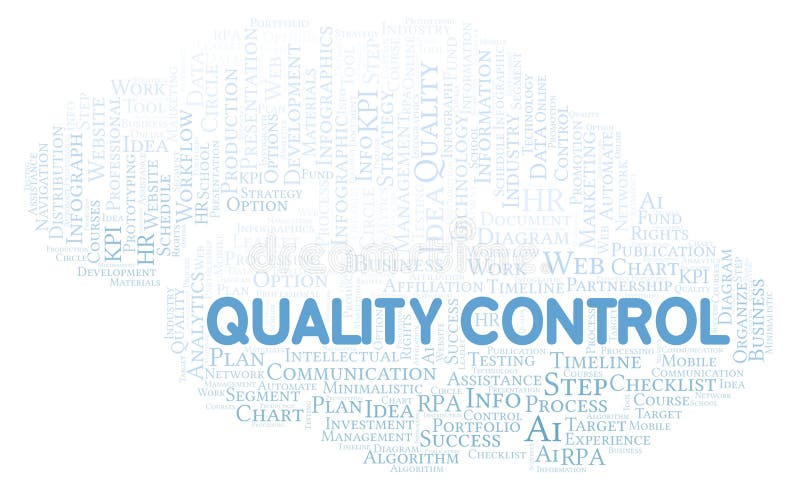 Quality Control Typography Word Cloud Create with the Text only. Stock ...