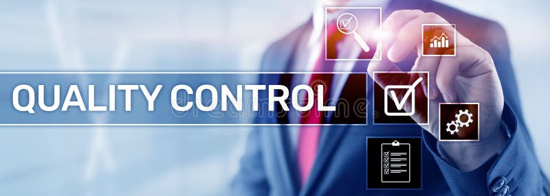 Quality Control Website Panoramic Banner. Shopping Concept. Stock Image ...