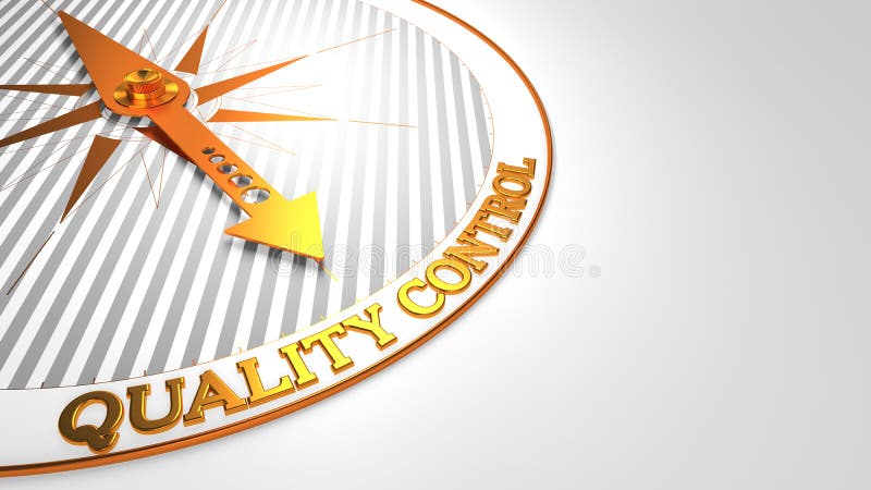 Quality Control on White -Golden Compass. Stock Illustration ...