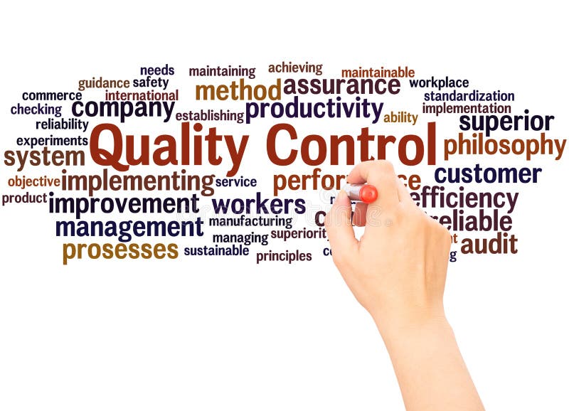 Quality Control Word Cloud Hand Writing Concept Stock Illustration ...