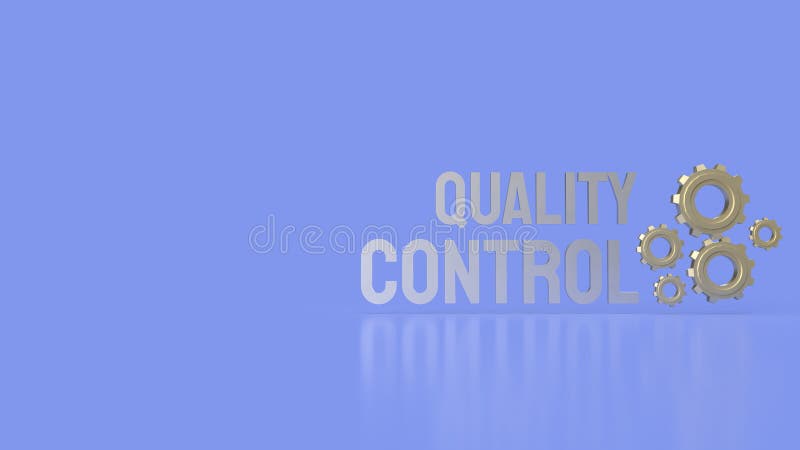 The Quality Control Word and Gear Image 3d Rendering Stock Illustration ...