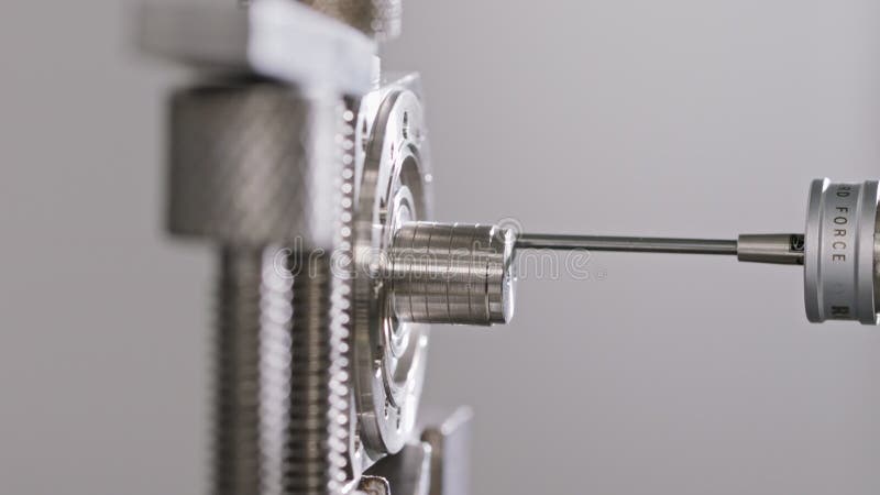 Quality Control XYZ Machine Measuring a Metal Part Stock Footage ...