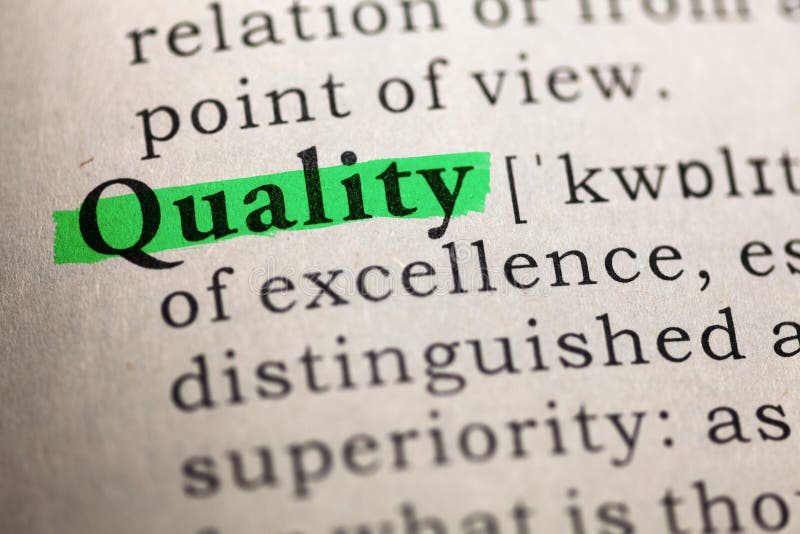 Definition of the Word Quality Stock Photo - Image of highlight, word ...